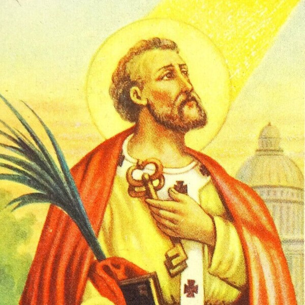 St Peter Holy Card - Etsy