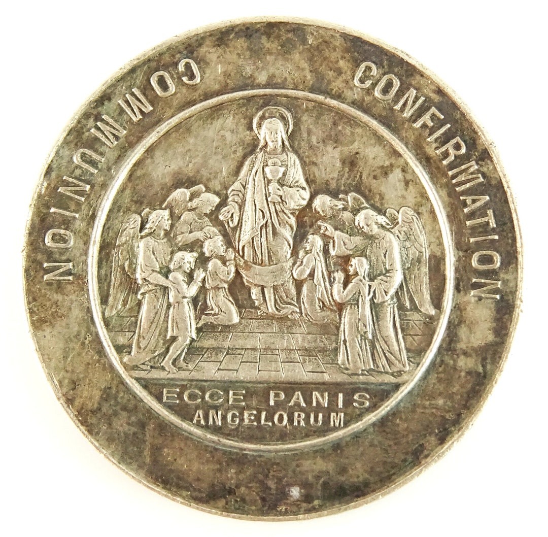 Communion and Confirmation Vintage Souvenir Medal Coin Token Catholic ...