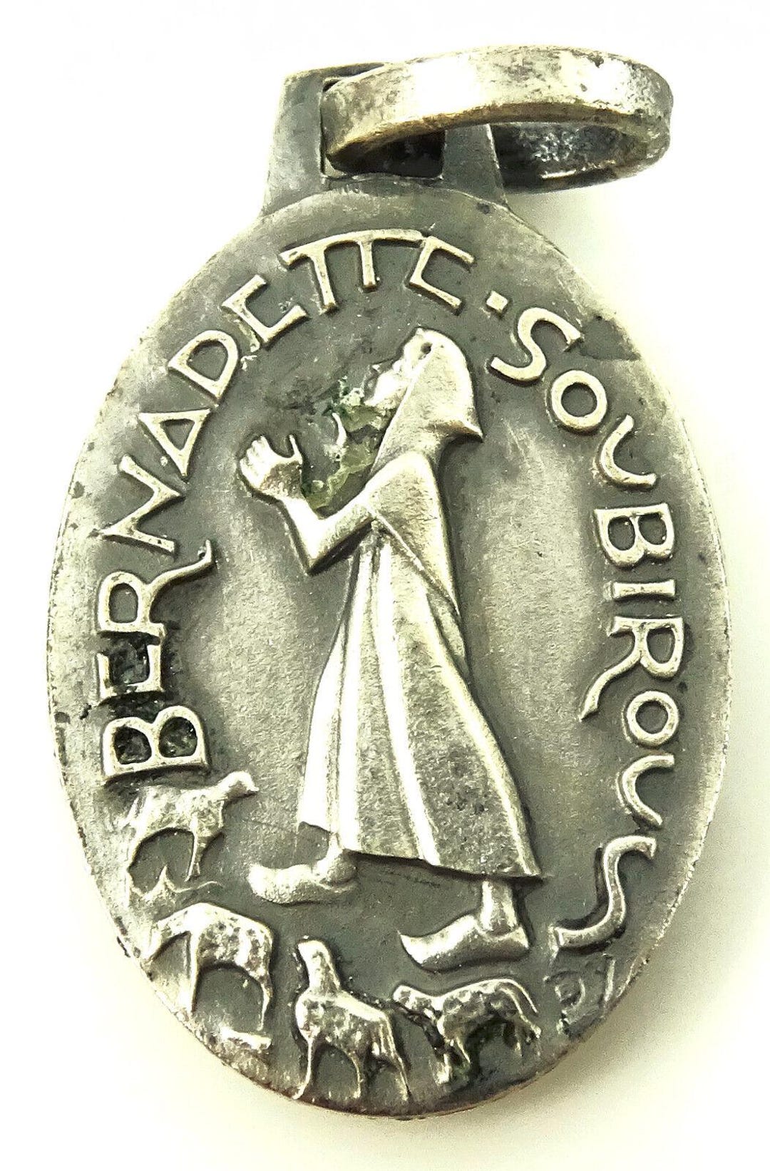 St Bernadette Lourdes Medal Pendant Vintage Fernand PY Modernist - Etsy