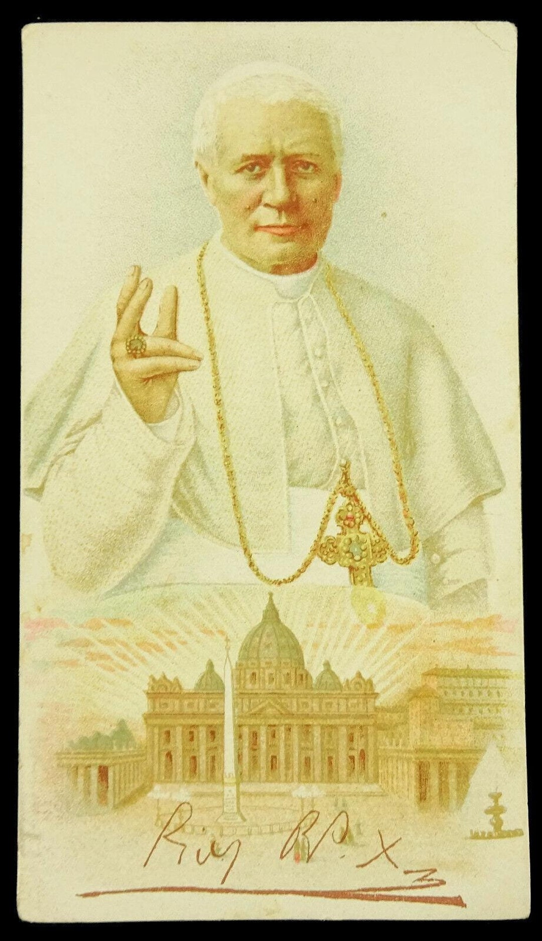 Pope Pius X Antique Holy Card Pape Pie X Italian Prayer Vatican - Etsy