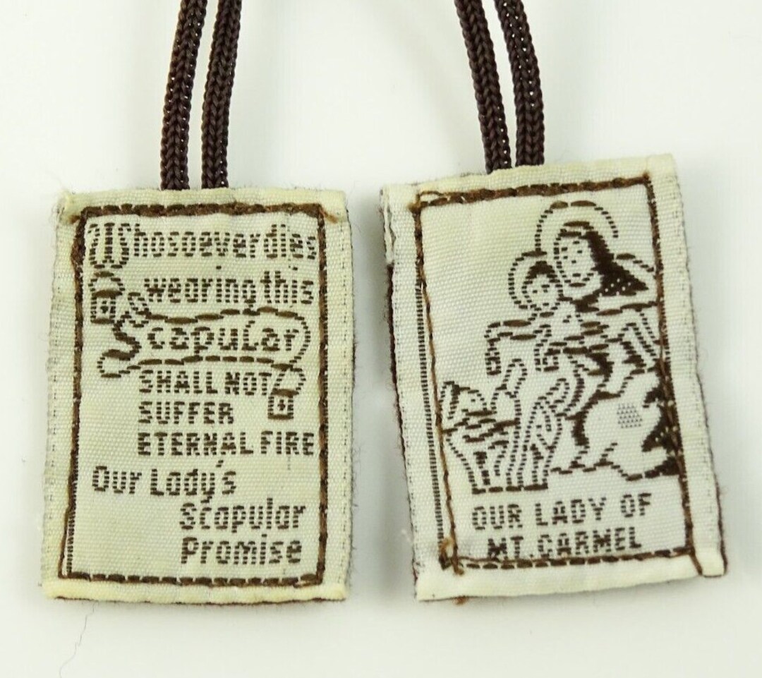 Vintage Brown Scapular Our Lady of Mount Carmel - Etsy