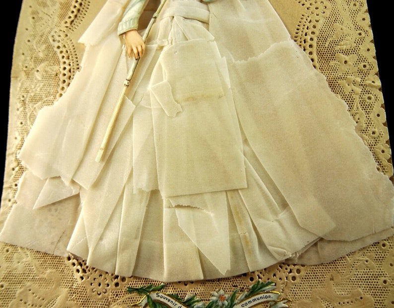 Victorian Girl First Communion Cherubs Paper Dress 3D Lace - Etsy