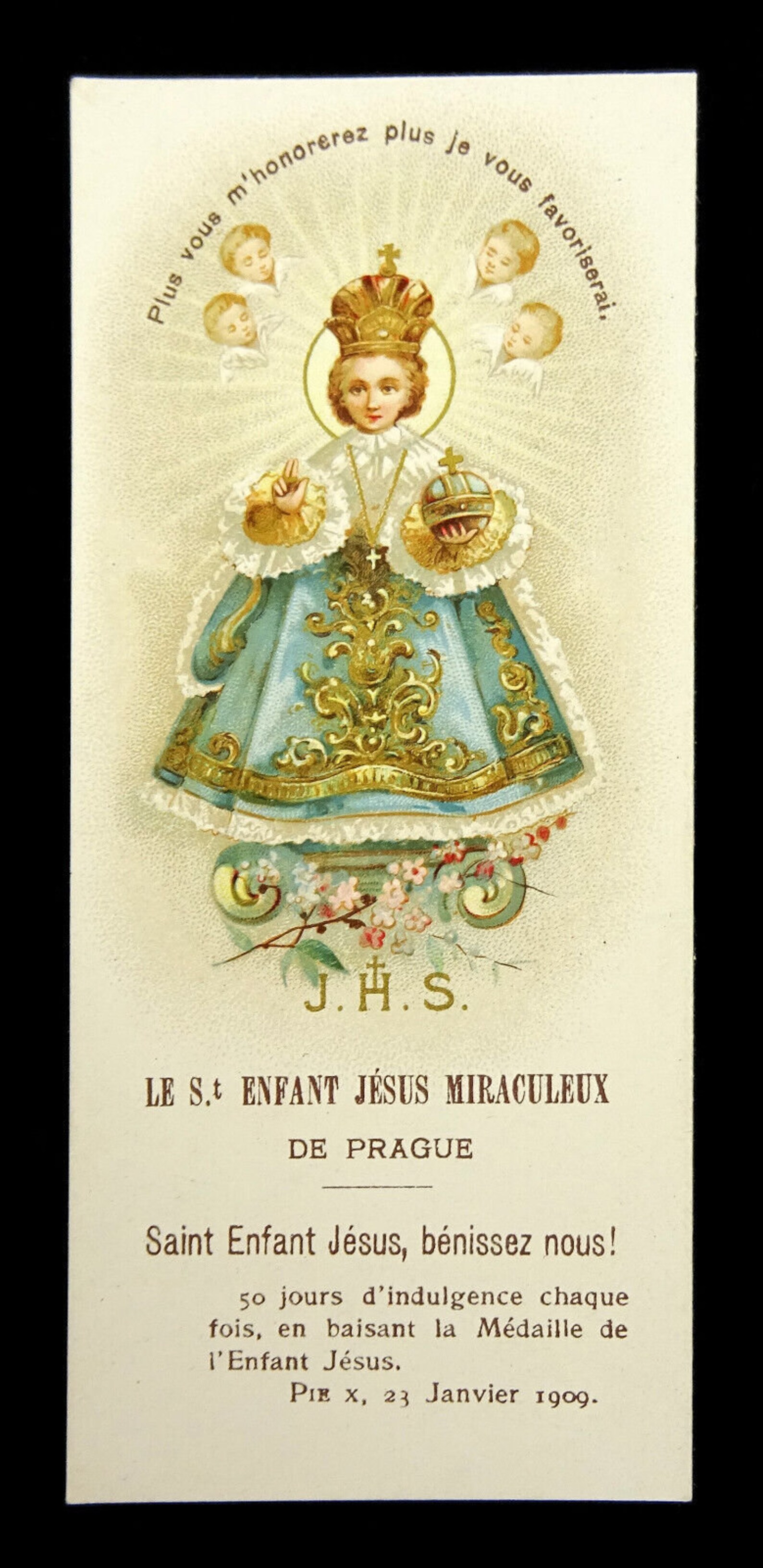 Infant Child Jesus of Prague Enfant French Antique Holy Prayer Card ...