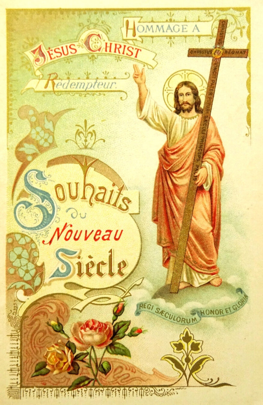 Antique Holy Card French Prayers Happy New Year and Century 1900 - Etsy