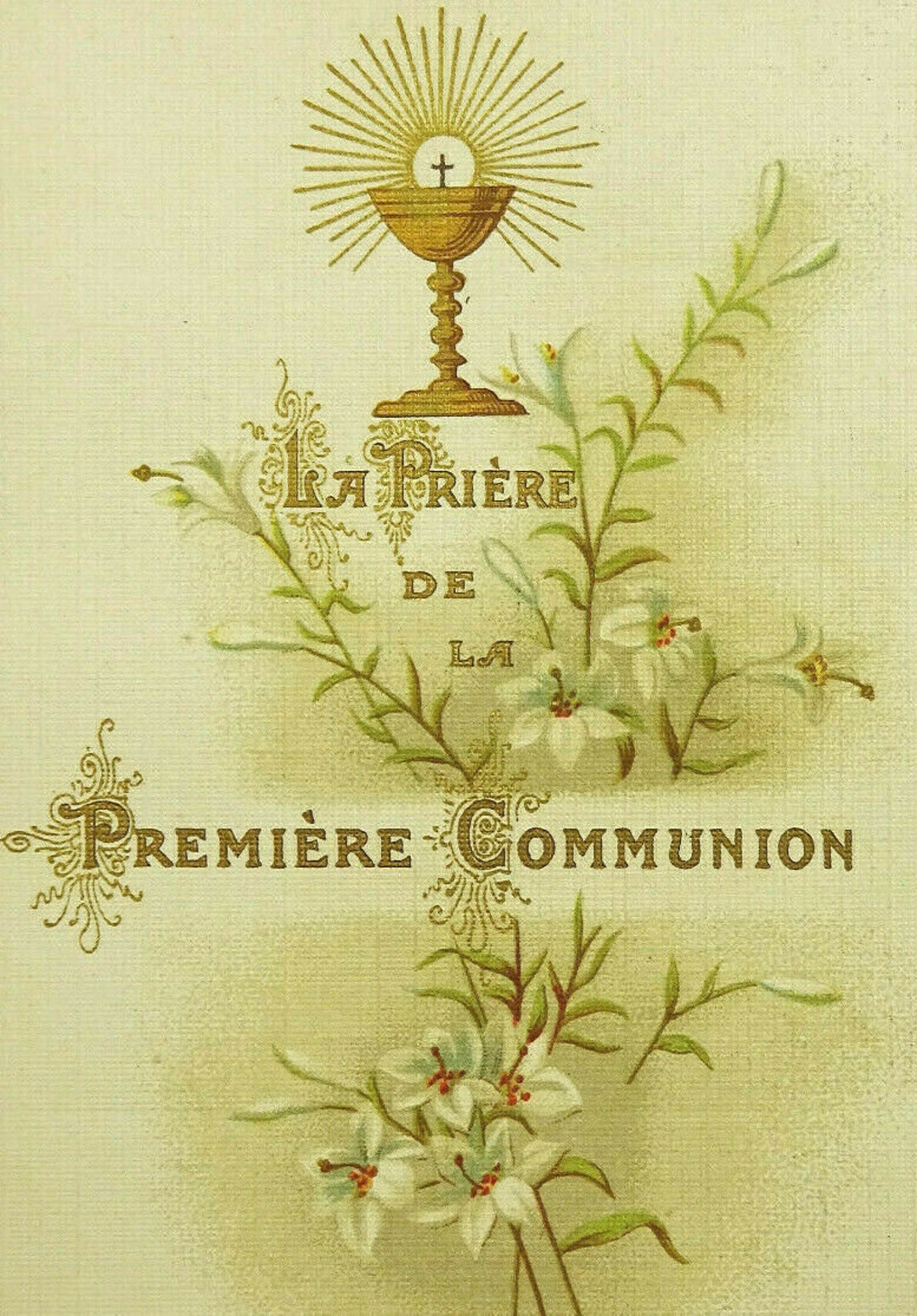 Priere De Premiere Communion First Communion French Prayer Vintage Holy ...