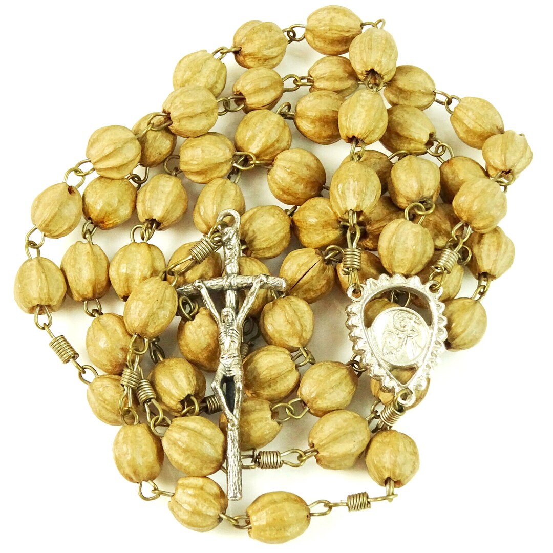 St Chiara of Montefalco Rosary Vintage Nuts From Tree of Saint Clare ...