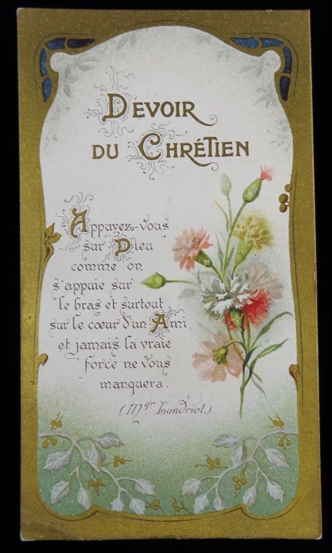 Vintage French Holy Prayer Card Devoir Du Chretien Christian Duties ...