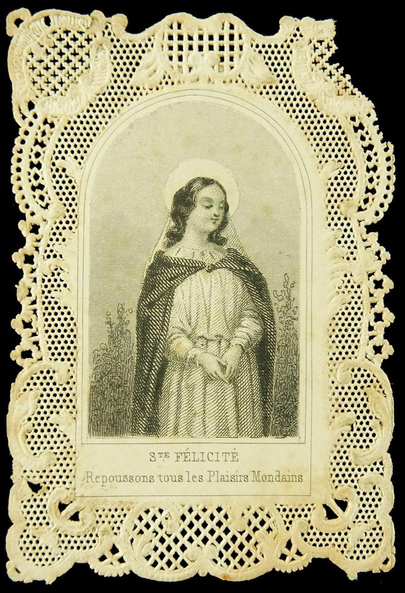 St Felicity Antique Small Lace Holy Card French Canivet Sainte Felicite ...
