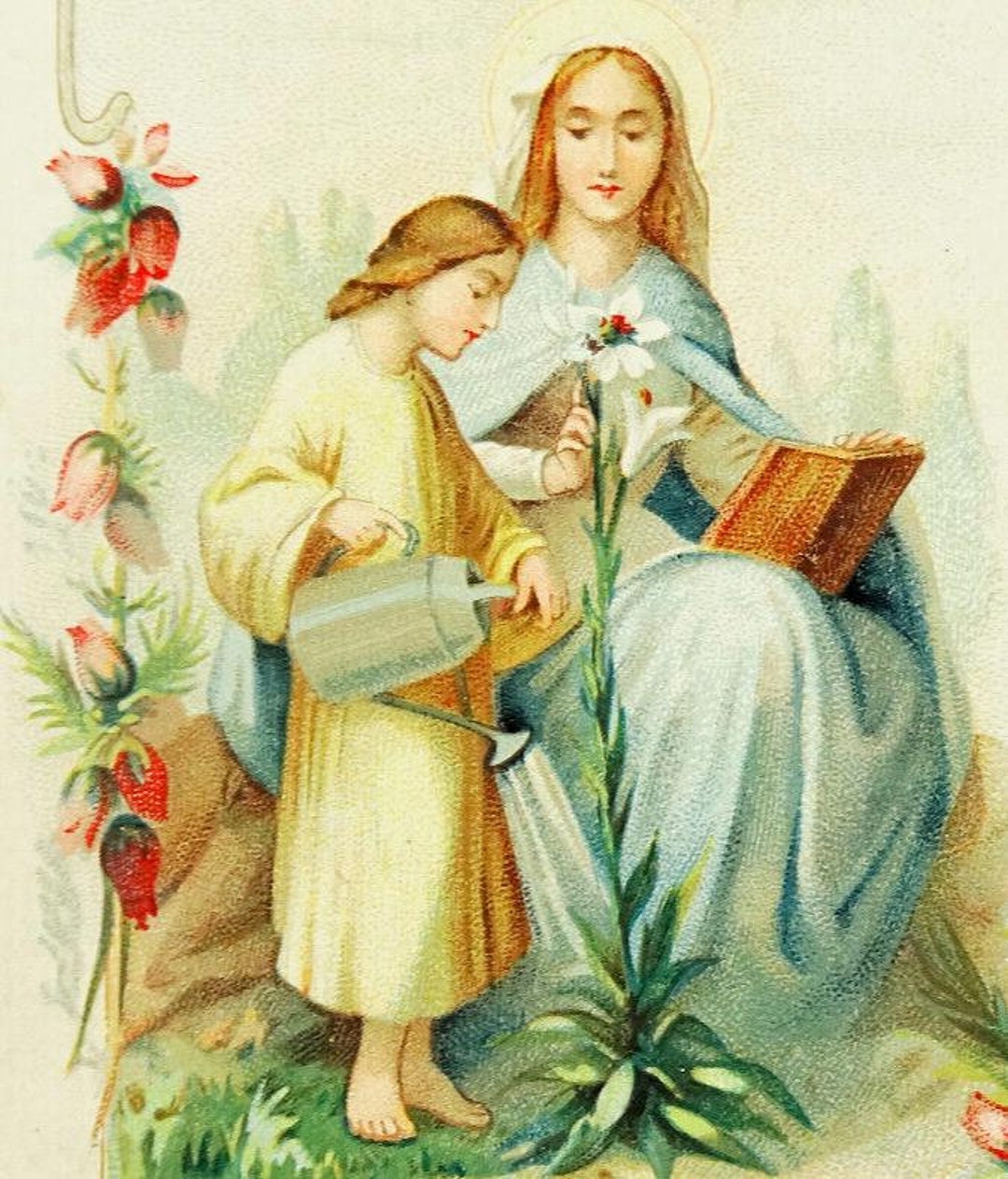 Our Mother Mary French Vintage Holy Card Chocolaterie D'aiguebelle ...