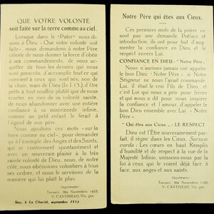 Jesus Vintage Holy Cards French Our Father Lord's Prayer and Matthew 18 ...