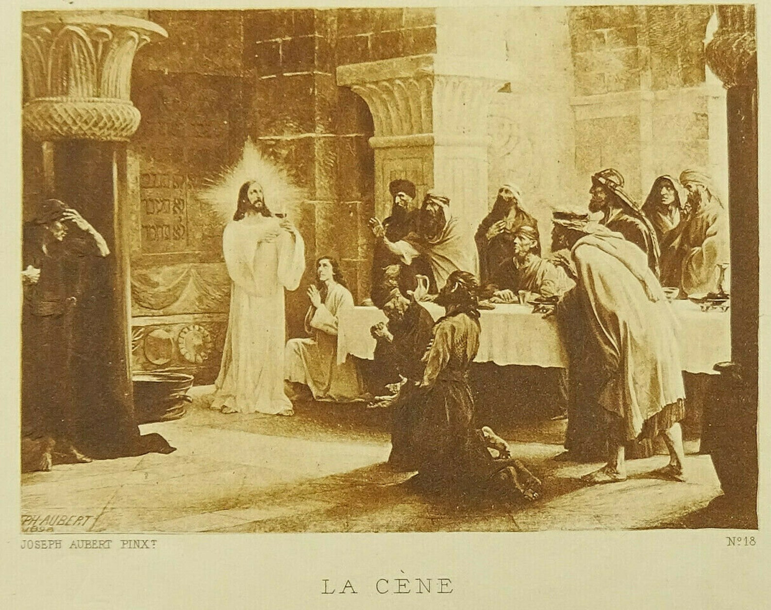 Joseph Aubert Cene Jesus Disciples Communion Vintage Holy Card - Etsy UK