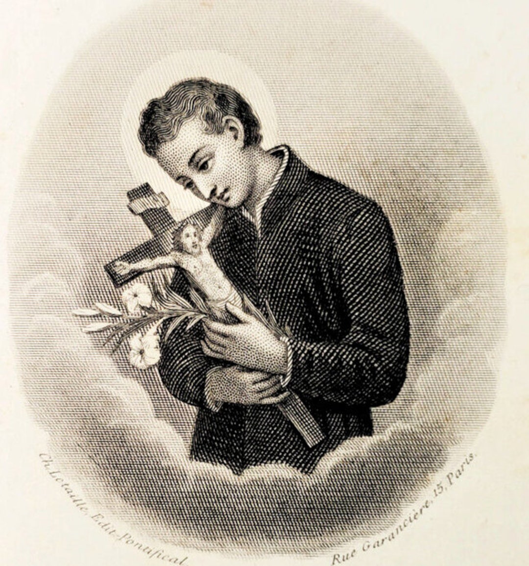 St Aloysius Gonzaga Jesuit Saint Louis De Gonzague Antique Lace Holy ...