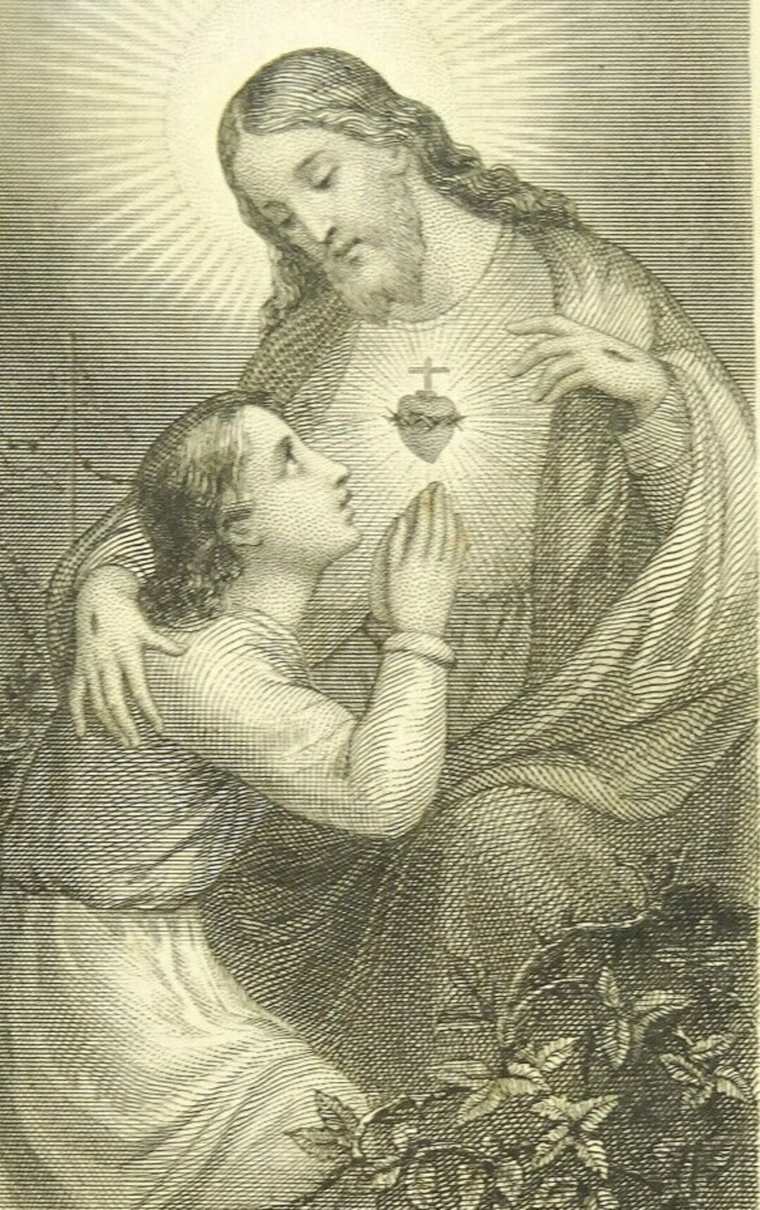 Jesus Forgiveness Sacred Heart Mercy French Antique Lace Holy - Etsy