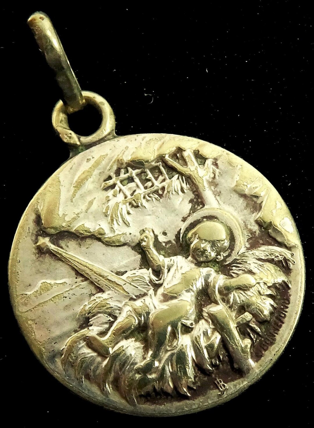 Vintage Nativity Medal Jerusalem W Golgotha Foreshadowing Baby Jesus ...
