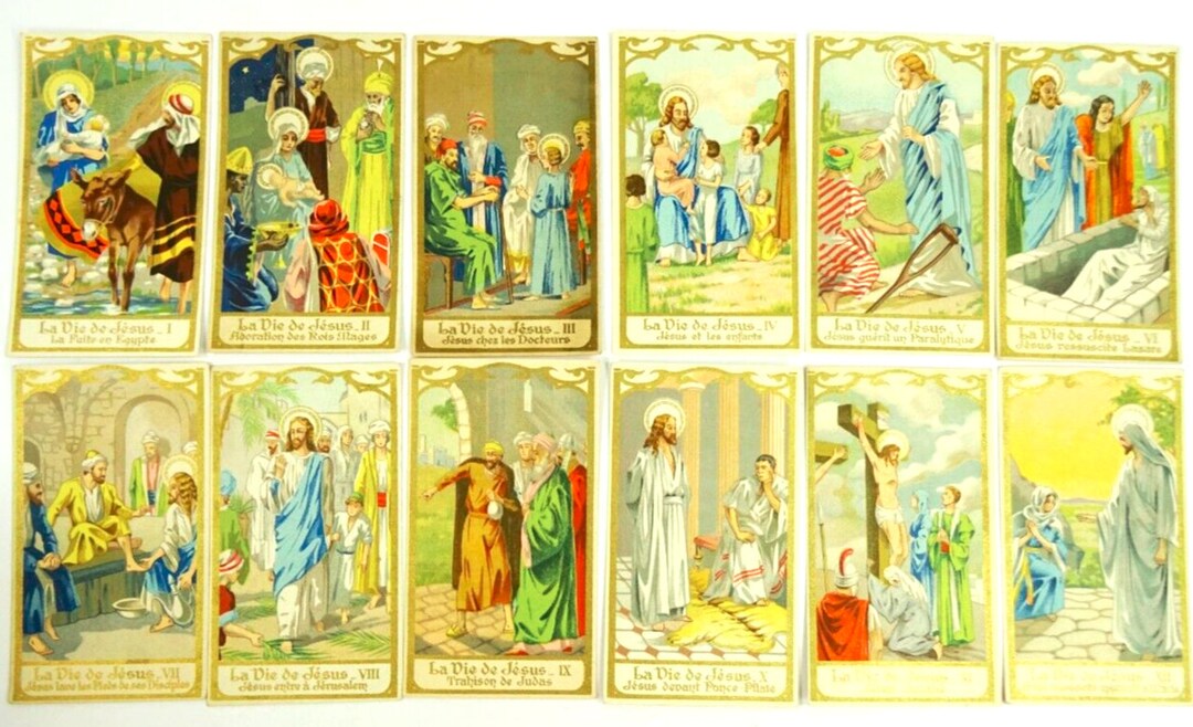 Life of Jesus French Holy Cards Vintage Cartes Images Vie De Jésus Nos ...
