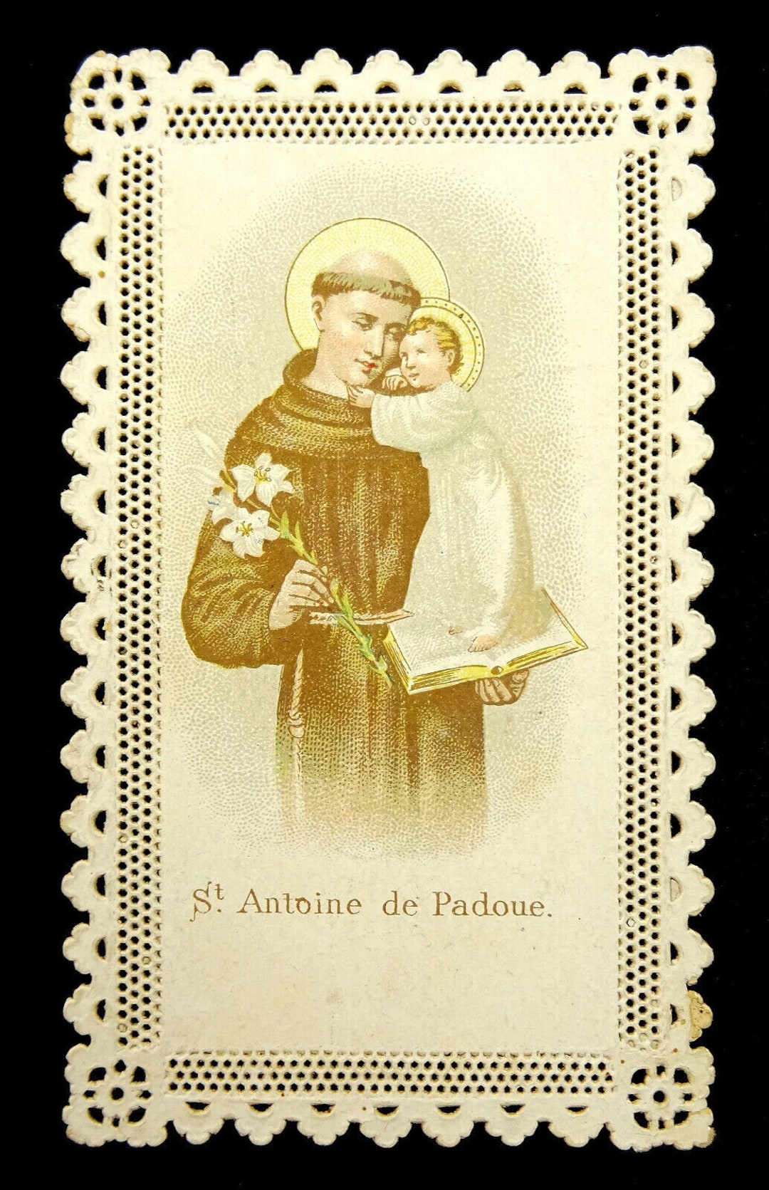 St Anthony Saint Antoine De Padoue Antique Holy Card Blank Back - Etsy