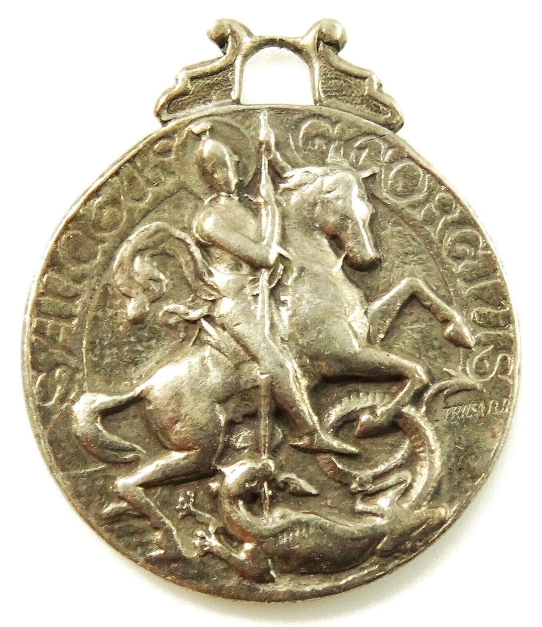 Tricard Antique St George Medal Engraved CL July 7 1904 French Saint ...