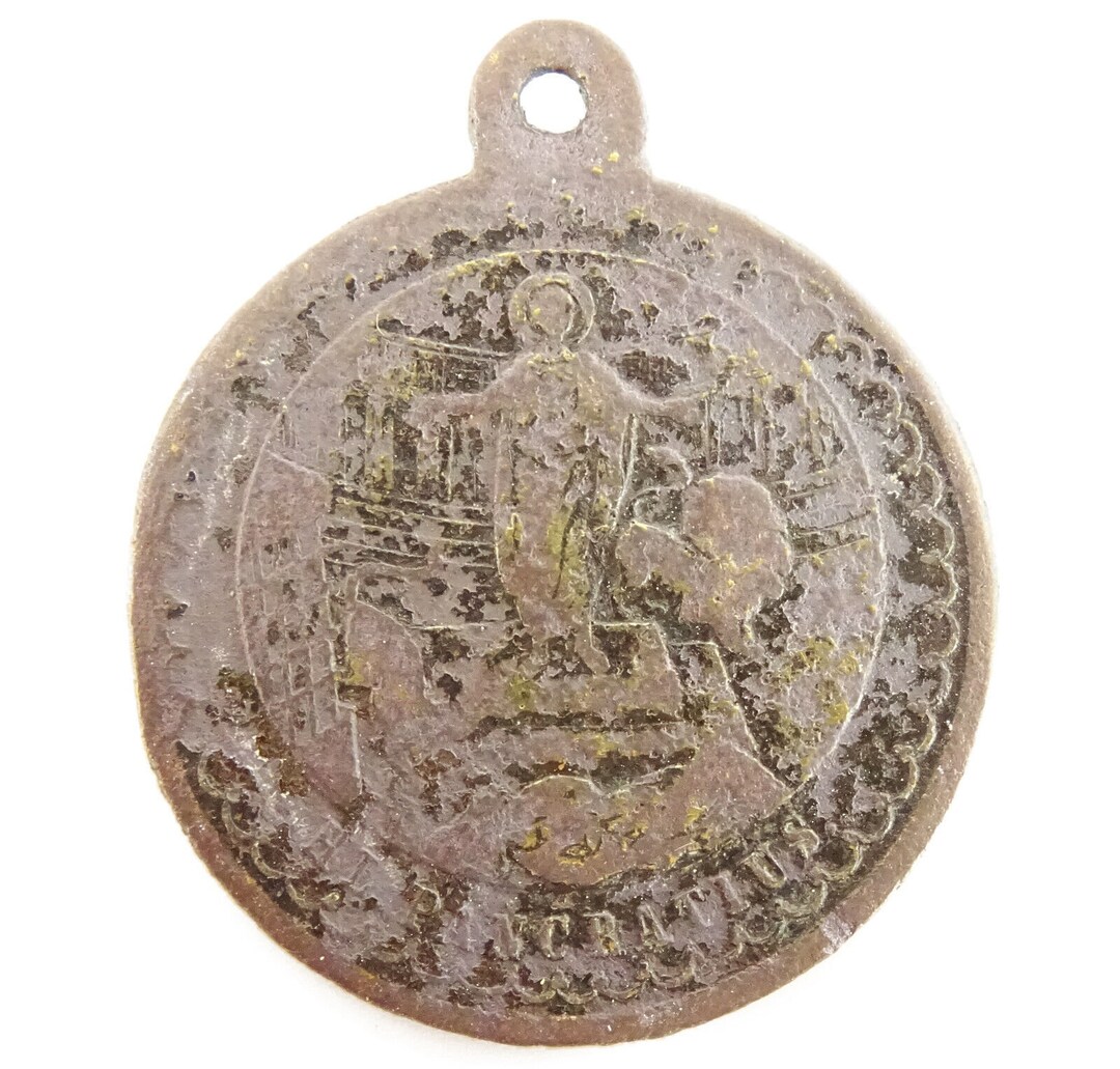 Antique Catholic Saint Medal St Pancras of Rome Unclear Reverse - Etsy
