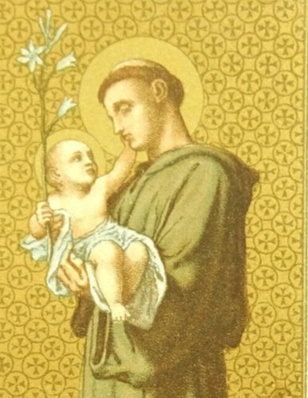 St Anthony Italian Vintage Holy Prayer Card Bi-fold Saint Antoine - Etsy