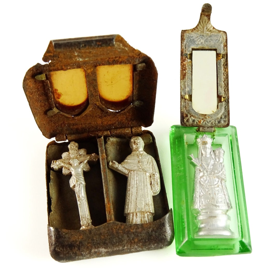 Tiny Pocket Saints Antique Statuettes St Pope Pius X Our Lady of ...