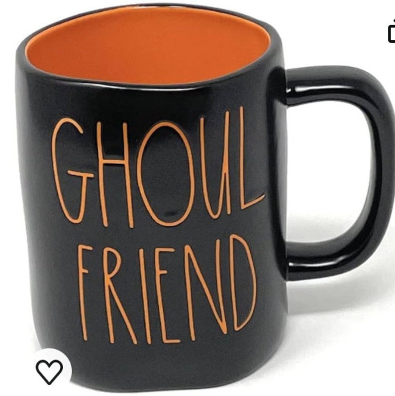 Rae Dunn GHOULS FRIEND Mug - ORANGE Inside - Halloween - Ceramic - 16 ...