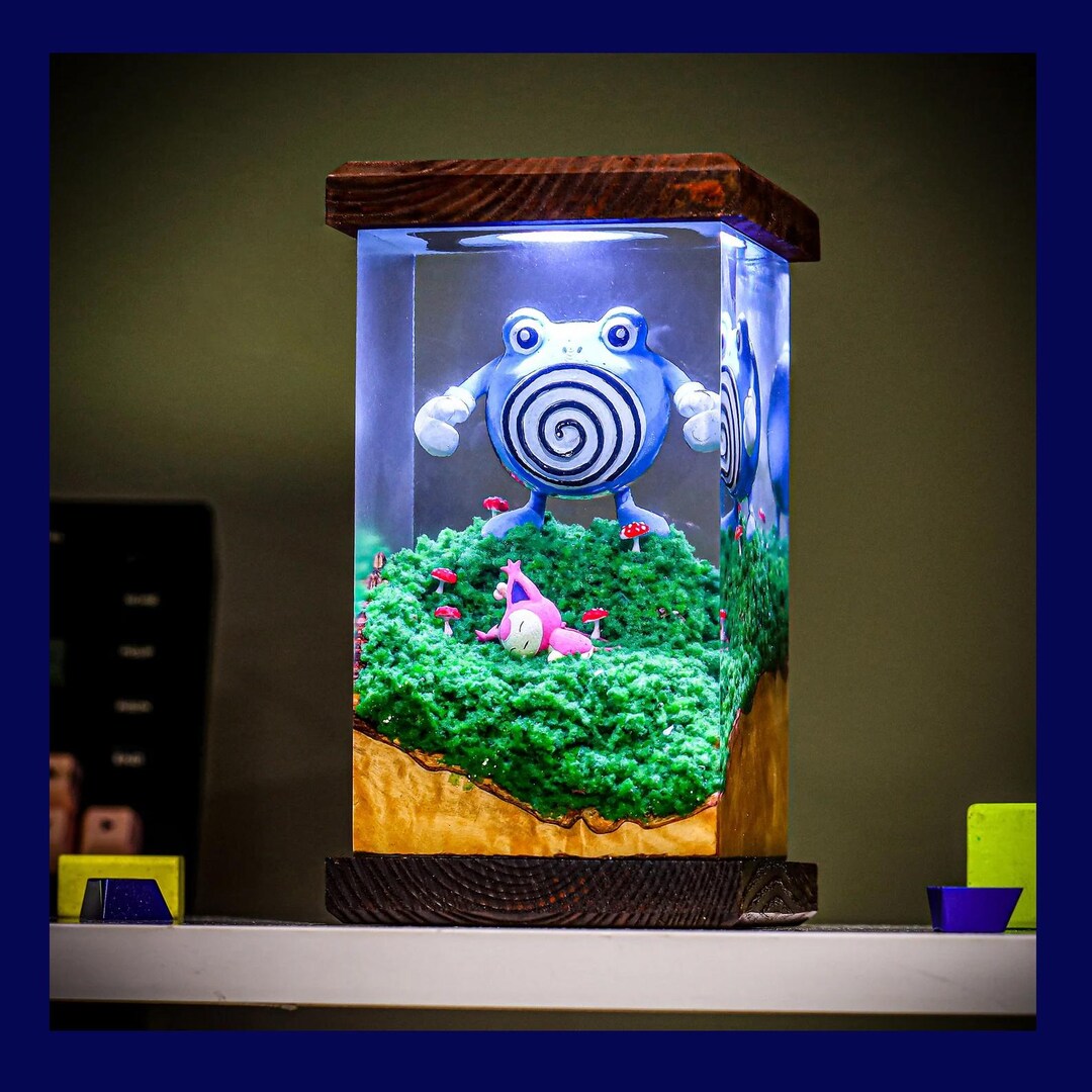 Poliwhirl and Skitty PO.KEMON Epoxy Lamp Custom Pok.emon Resin Lamp ...
