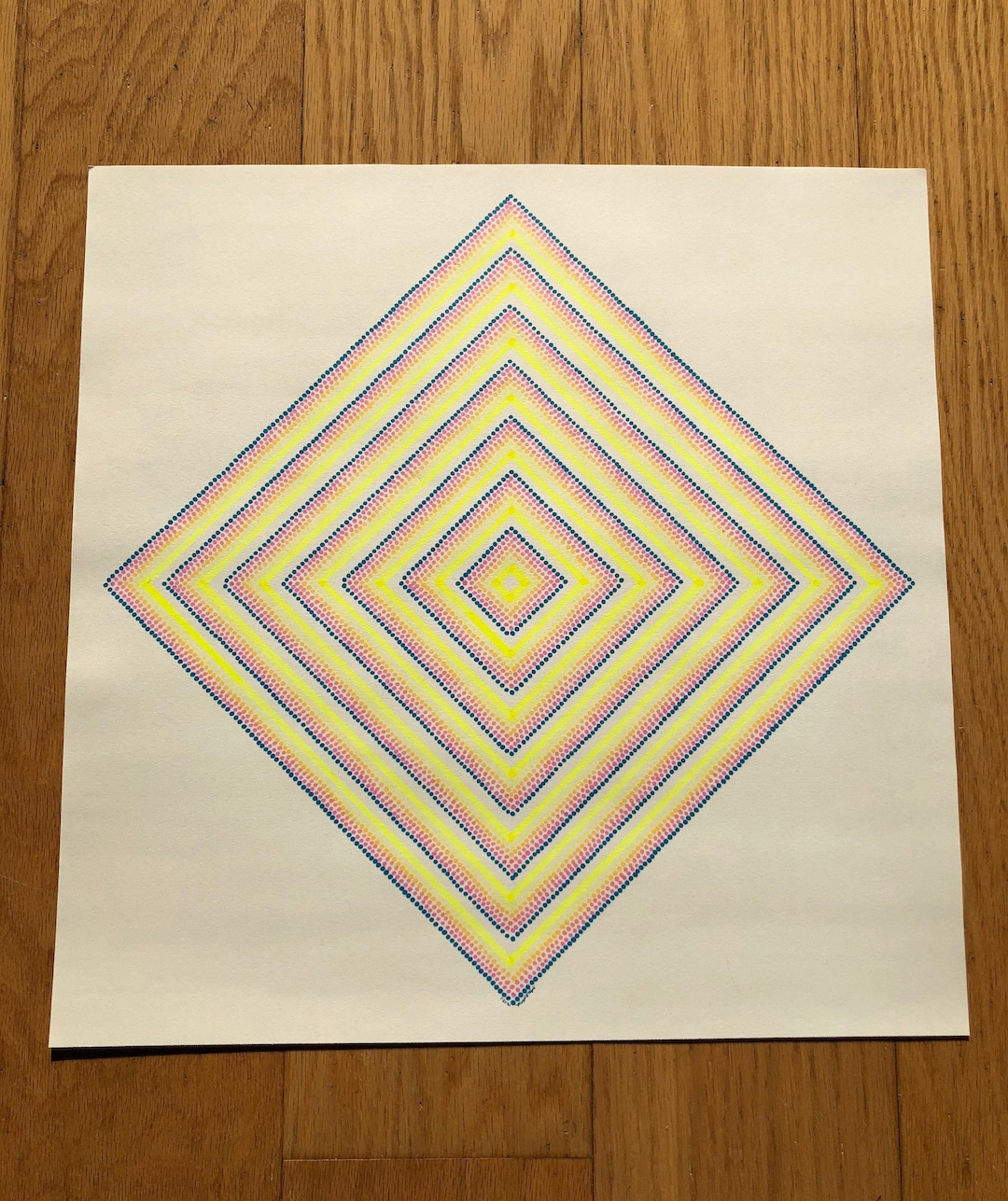 Rainbow Pointillism Art, Black Light Art, Neon Marker Art, Psychedelic ...