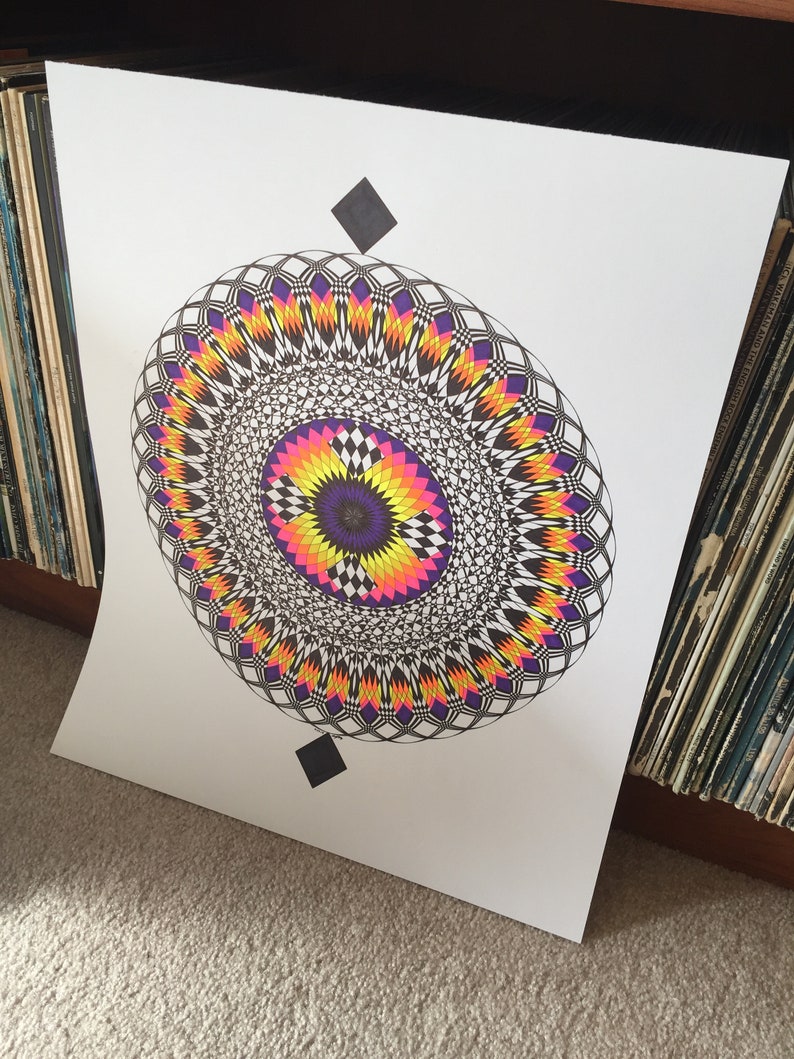 Original Neon Sharpie Mandala Art: Psychedelic Black Light Drawing ...