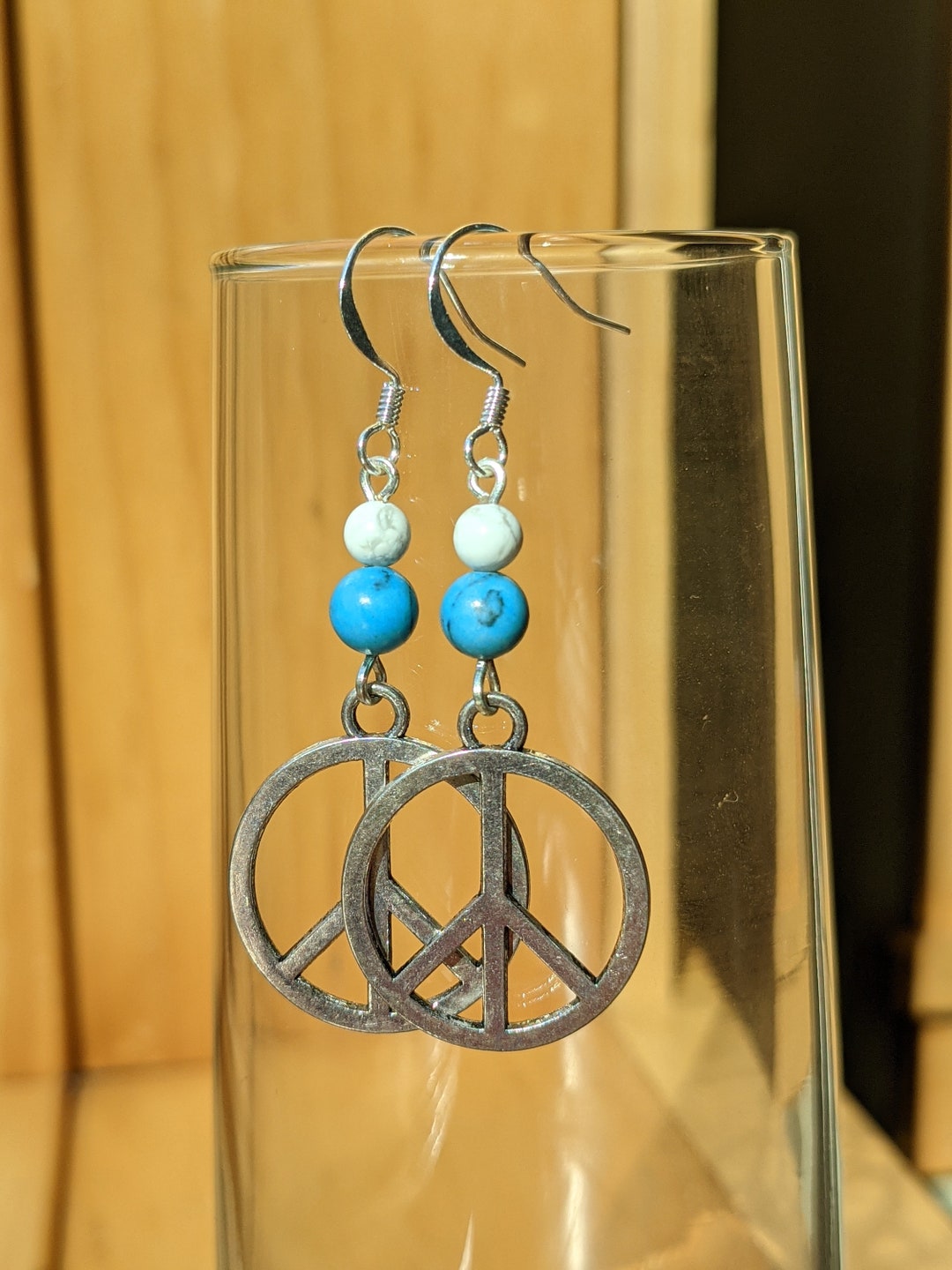 Silver Peace Sign Earrings, Peace Sign Earrings, Peace Earrings, Peace ...