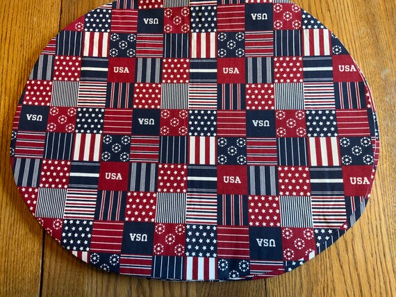 Red White and Blue Square Placemats. Set of 4. 14 X 20 - Etsy