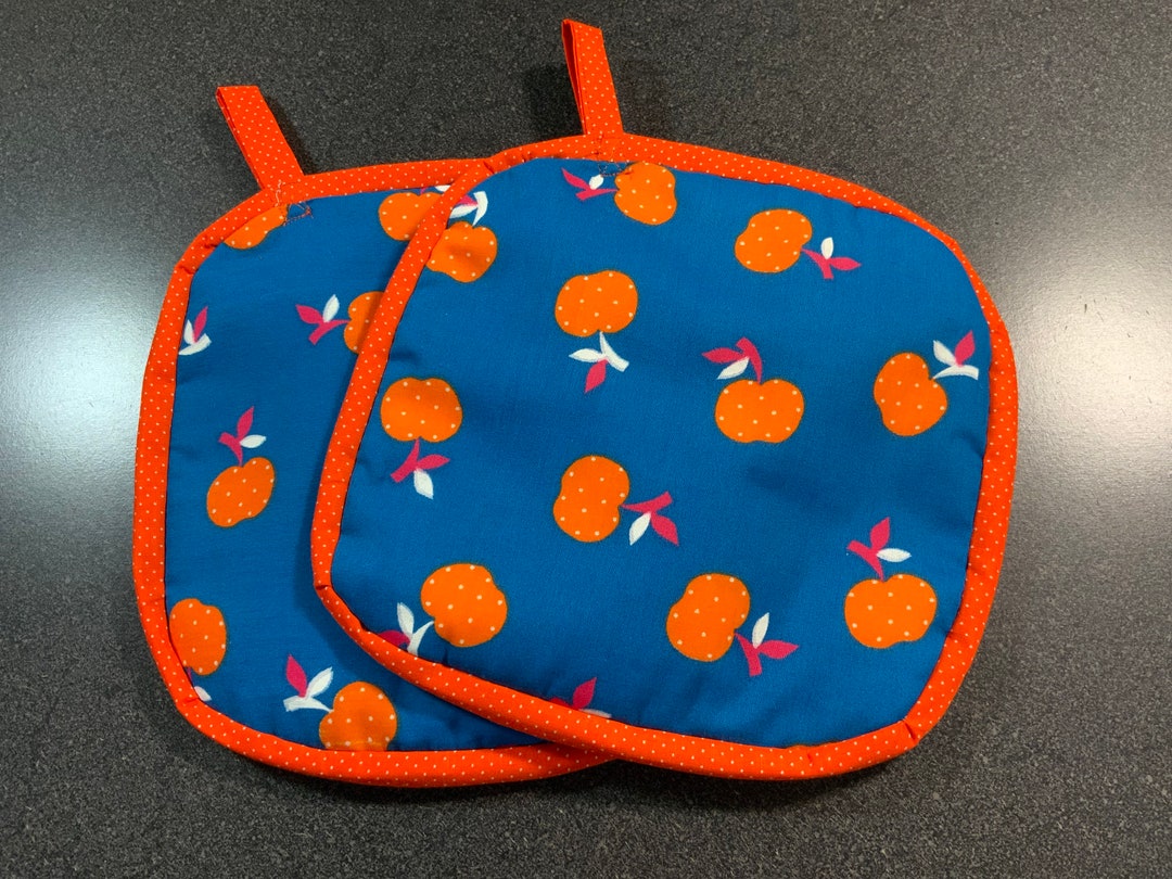 Orange Apples Pot Holders. Set of 2. 8 X8 - Etsy