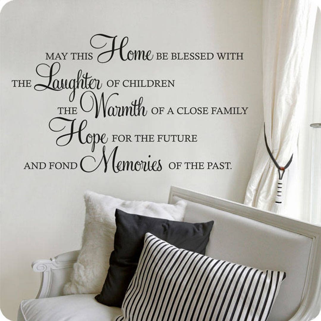 May This Home Be Blessed Large Vinyl Wall Stickers Art Quote Mural ...