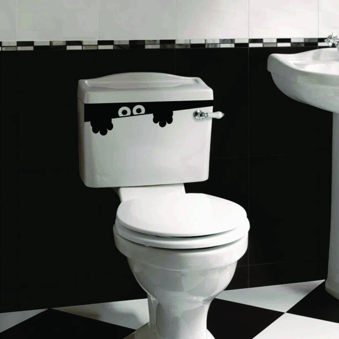 Toilet Monster Bathroom Decal Funny Vinyl Wall Sticker - Etsy