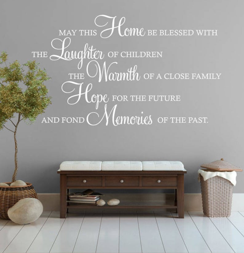 May This Home Be Blessed Large Vinyl Wall Stickers Art Quote Mural ...