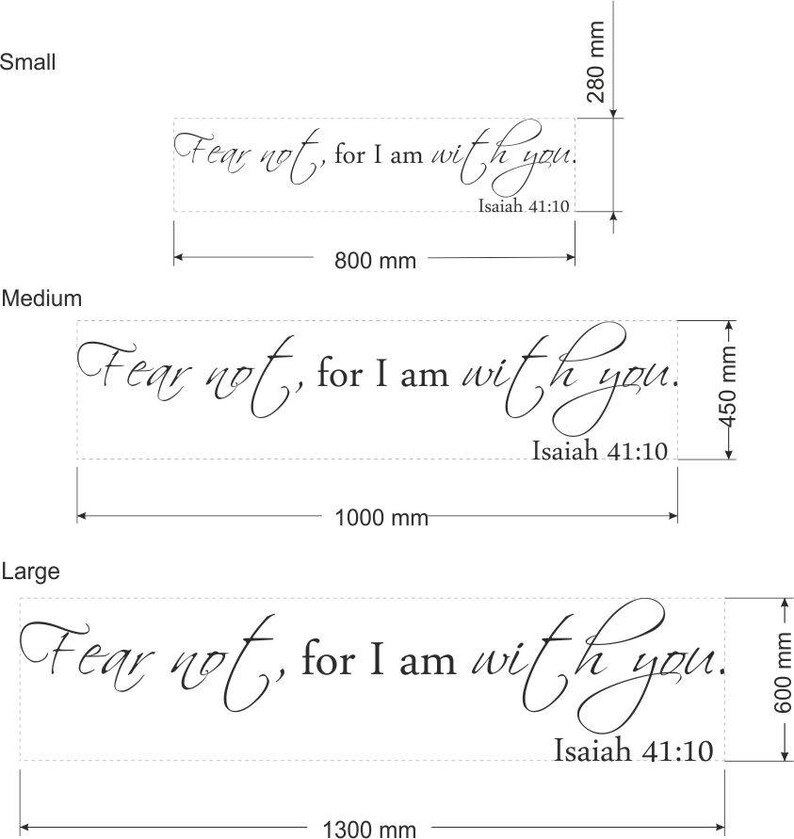 Isaiah 41:10 Bible Verse Vinyl Wall Decal, "fear Not" Quote - Etsy