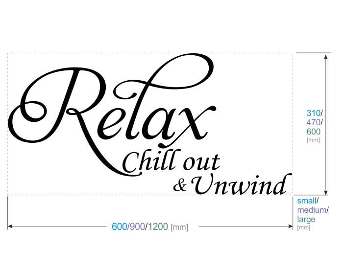 Relax Vinyl Art Wall Decal Vinyl Sticker Large Modern Quote Home ...