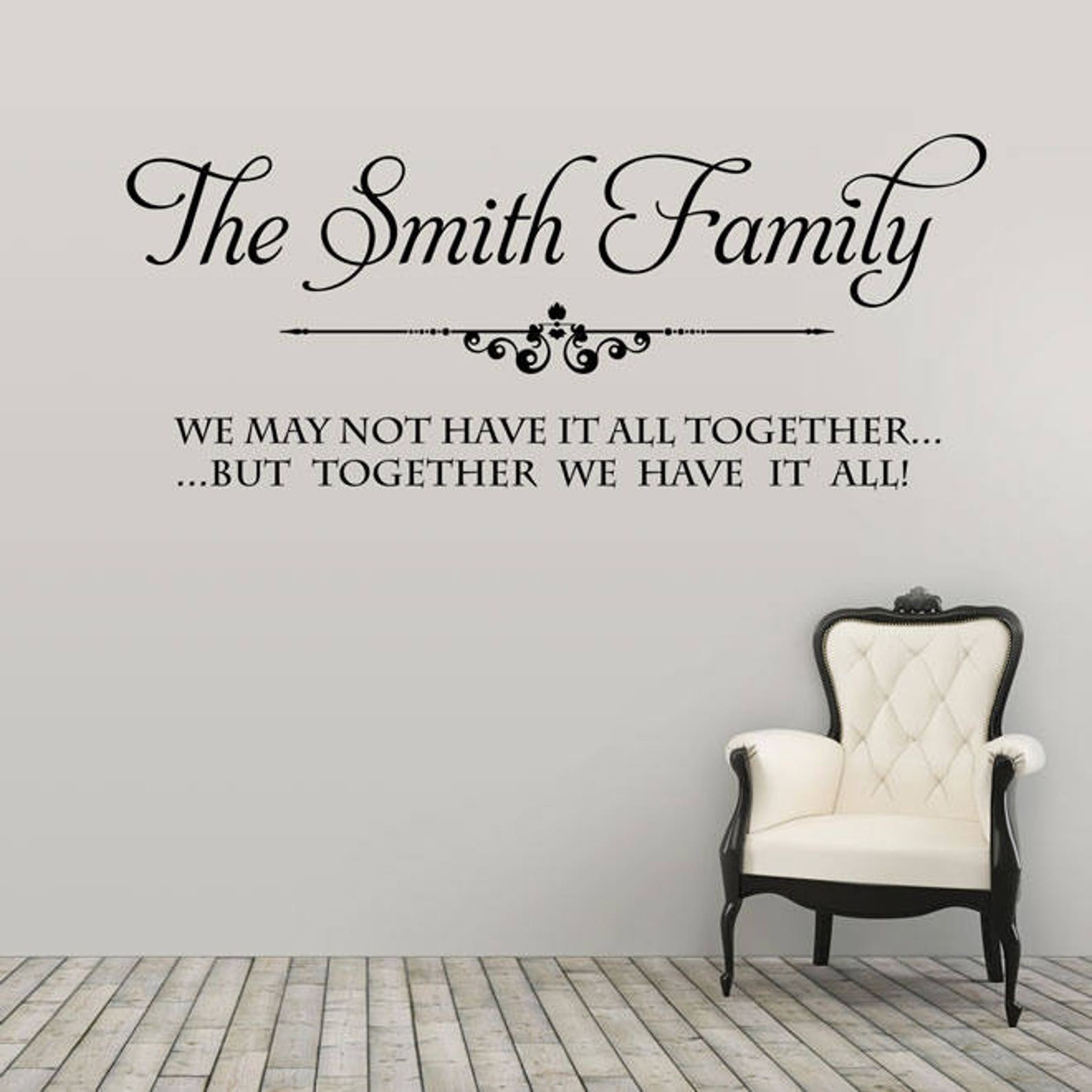Personalised Family Name Large Wall Stickers Art Quotes Bedroom Decals ...