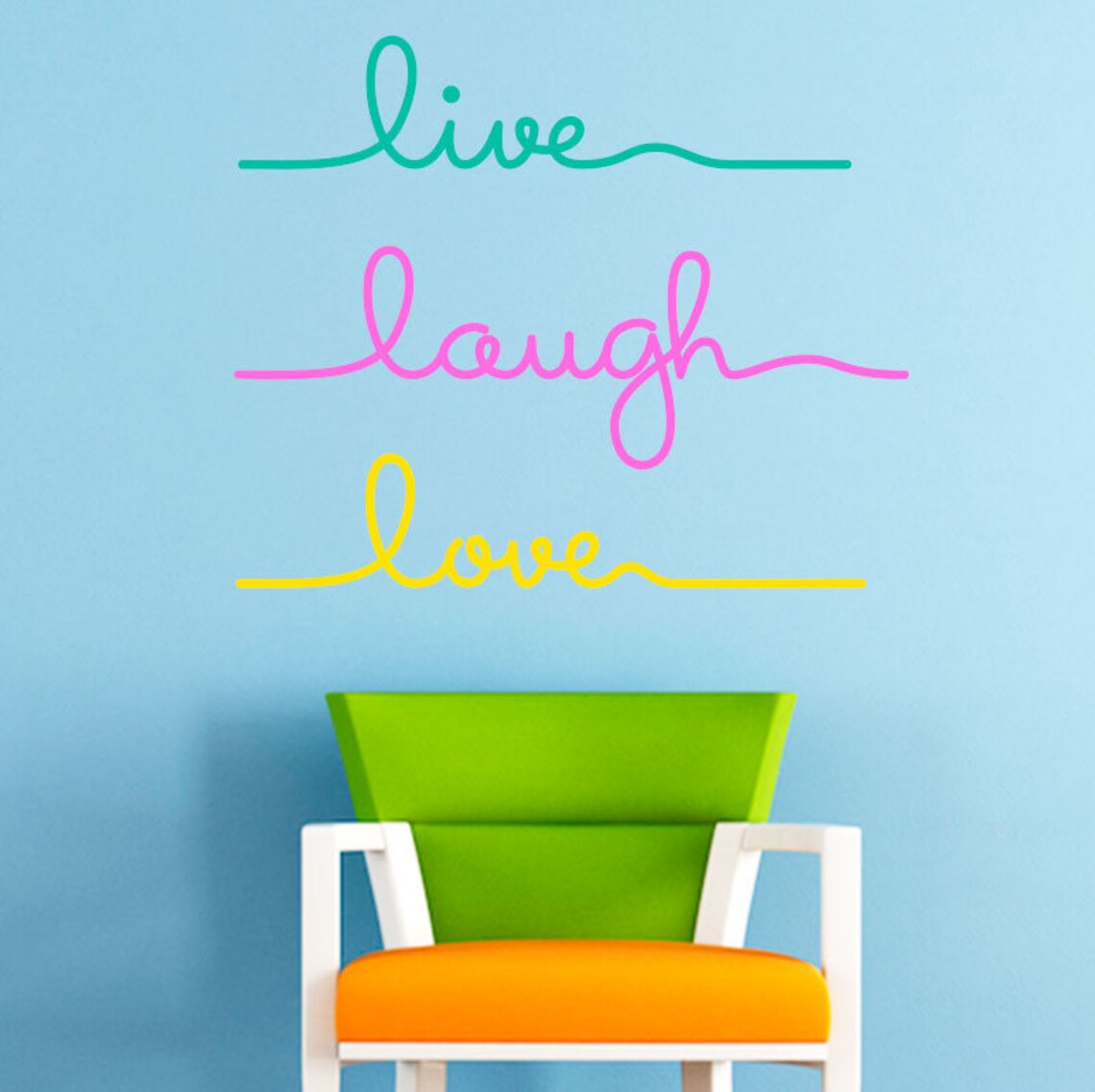 Live Laugh Love 3 Colour Wall Decal Vinyl Sticker Modern Quote - Etsy