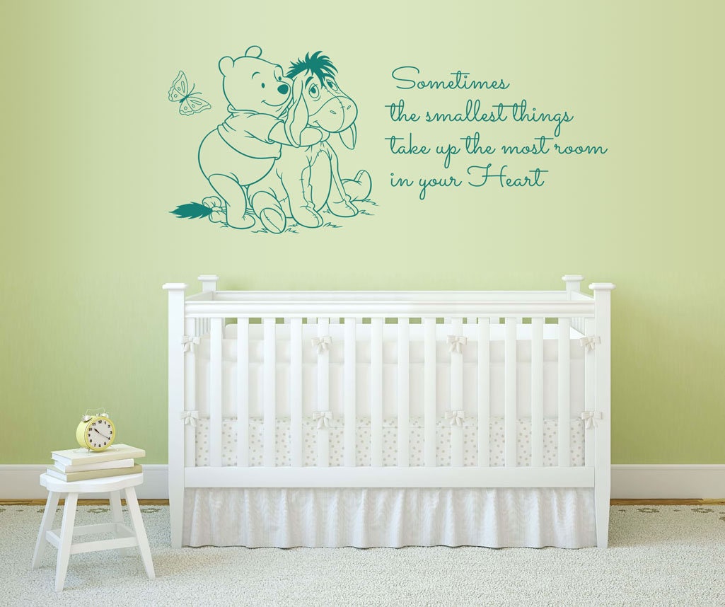 Winnie the Pooh Large Wall Sticker Art Quote Kids Bedroom Baby Nursery ...