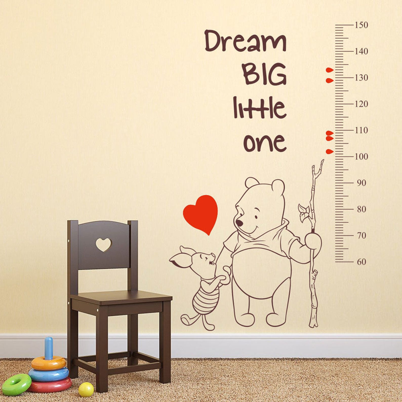 Growth Chart Height Measure Classic Winnie the Pooh Dream BIG - Etsy