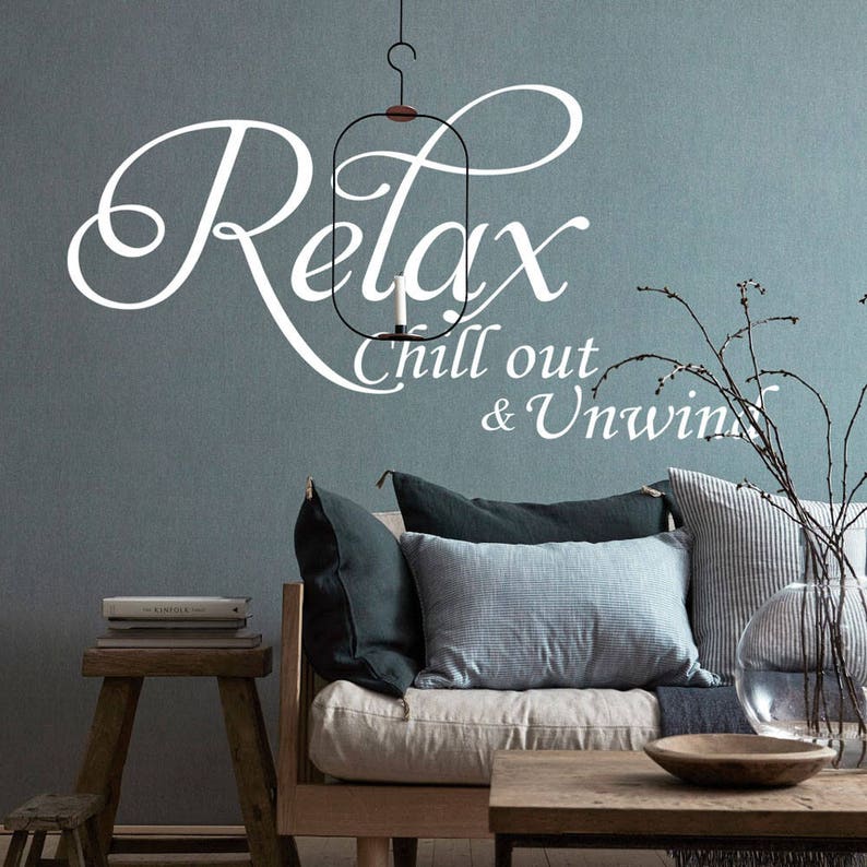 Relax Vinyl Art Wall Decal Vinyl Sticker Large Modern Quote Home ...