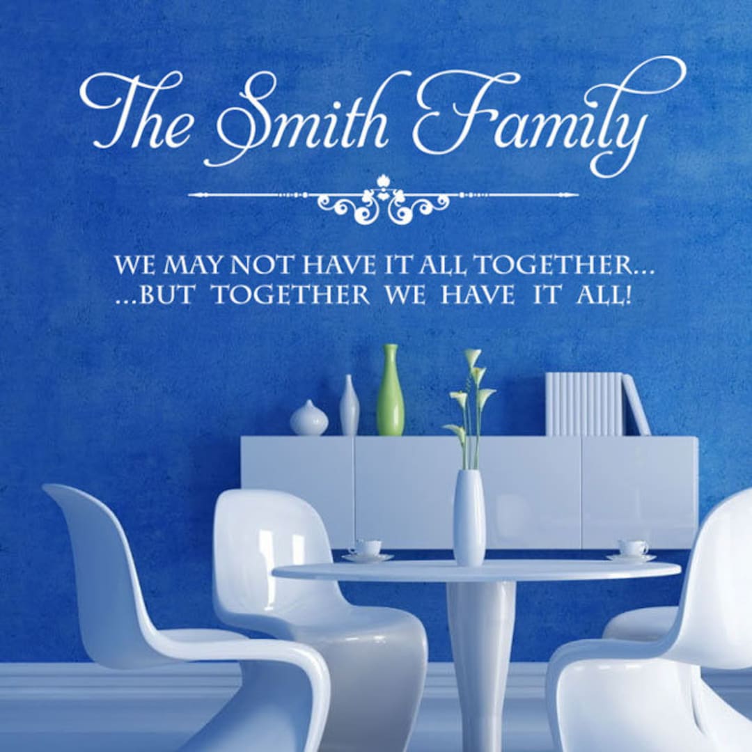 Personalised Family Name Large Wall Stickers Art Quotes Bedroom Decals ...