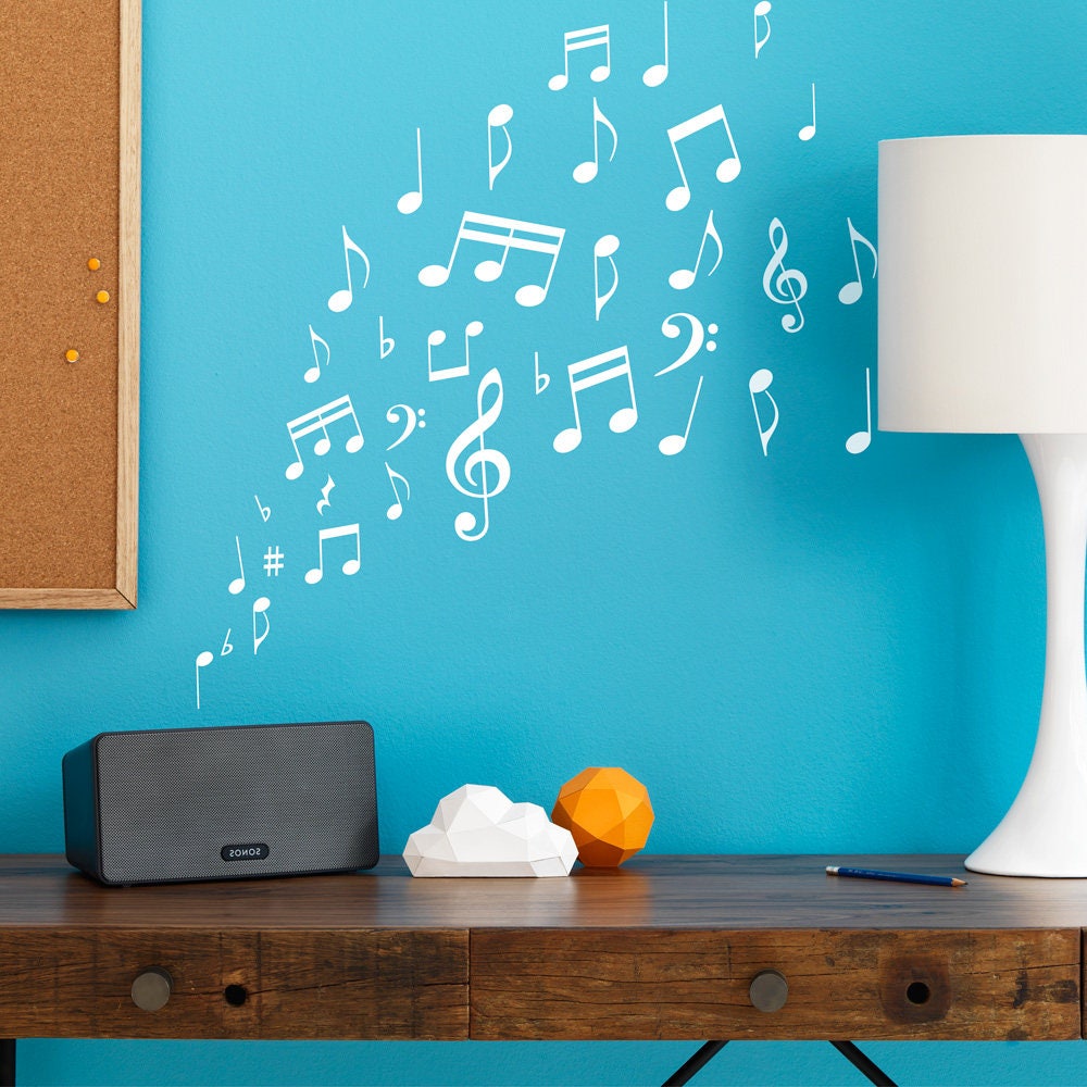 45 Music Notes Sticker Love Wall Art DIY Decoration Room Car Shower ...
