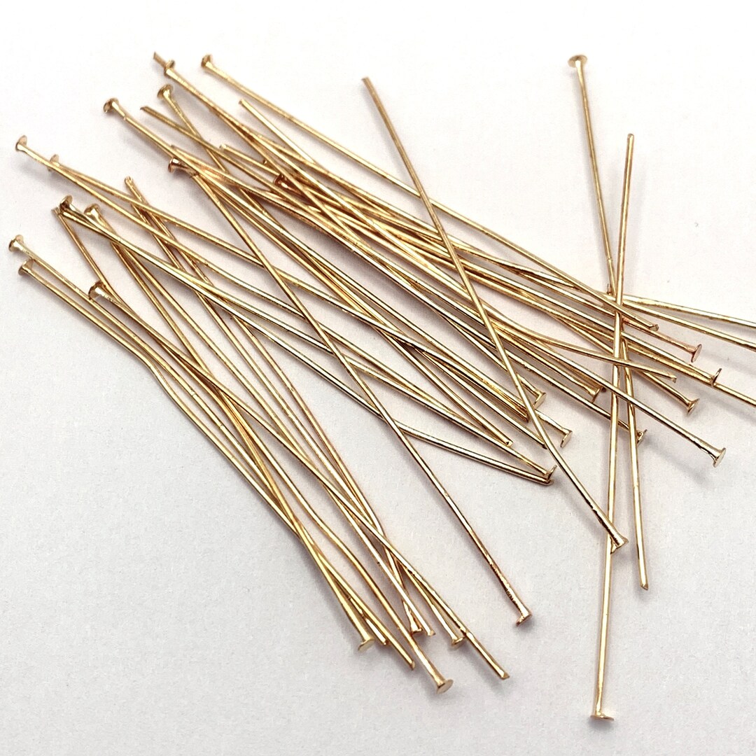 100/200pcs Flat Head Pins, KC Light Gold Colour, 50mm 2 Inch Jewelry ...