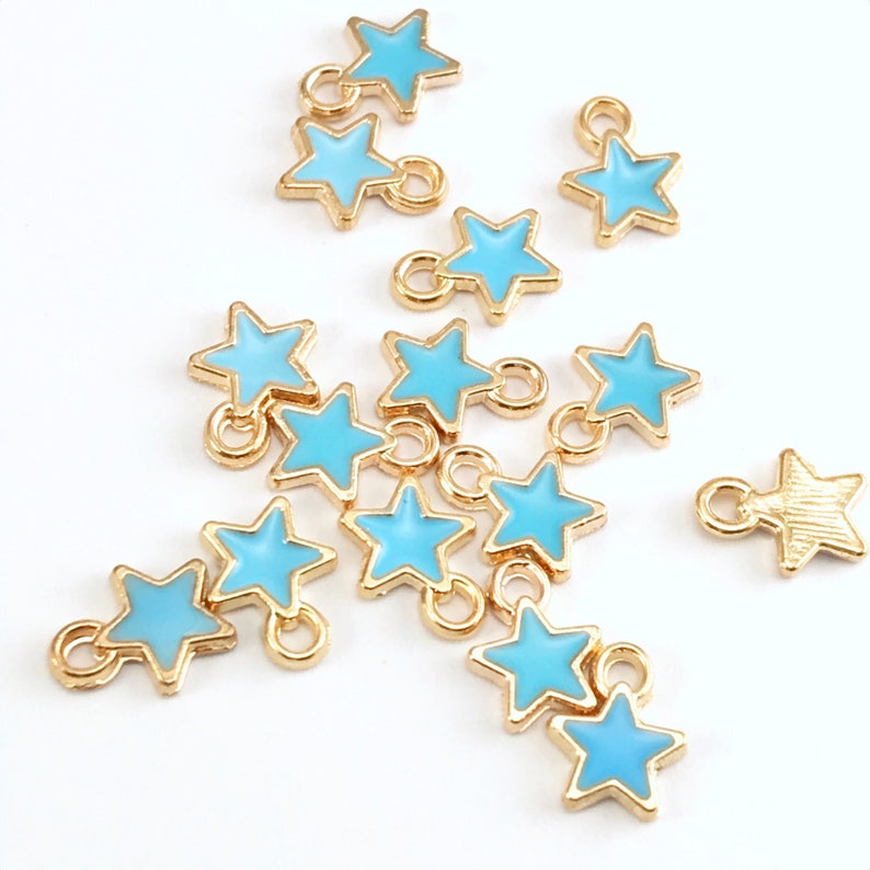 15/30pcs Enamel Blue Star Charms for Jewelry Making 6mm Bulk - Etsy