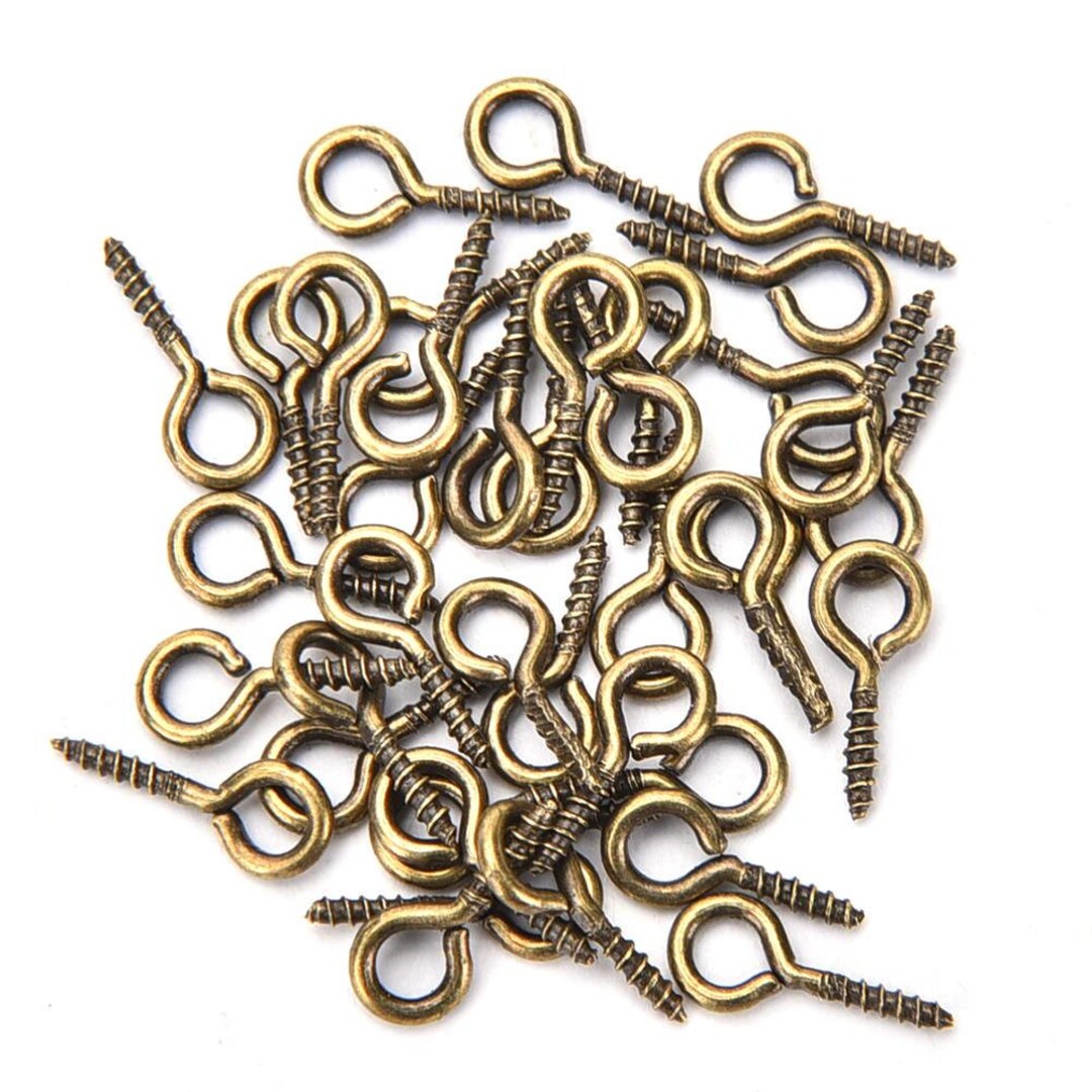 250/500pcs Bronze Eye Screw Bails 8x4mm, Jewelry and Crafting Findings ...