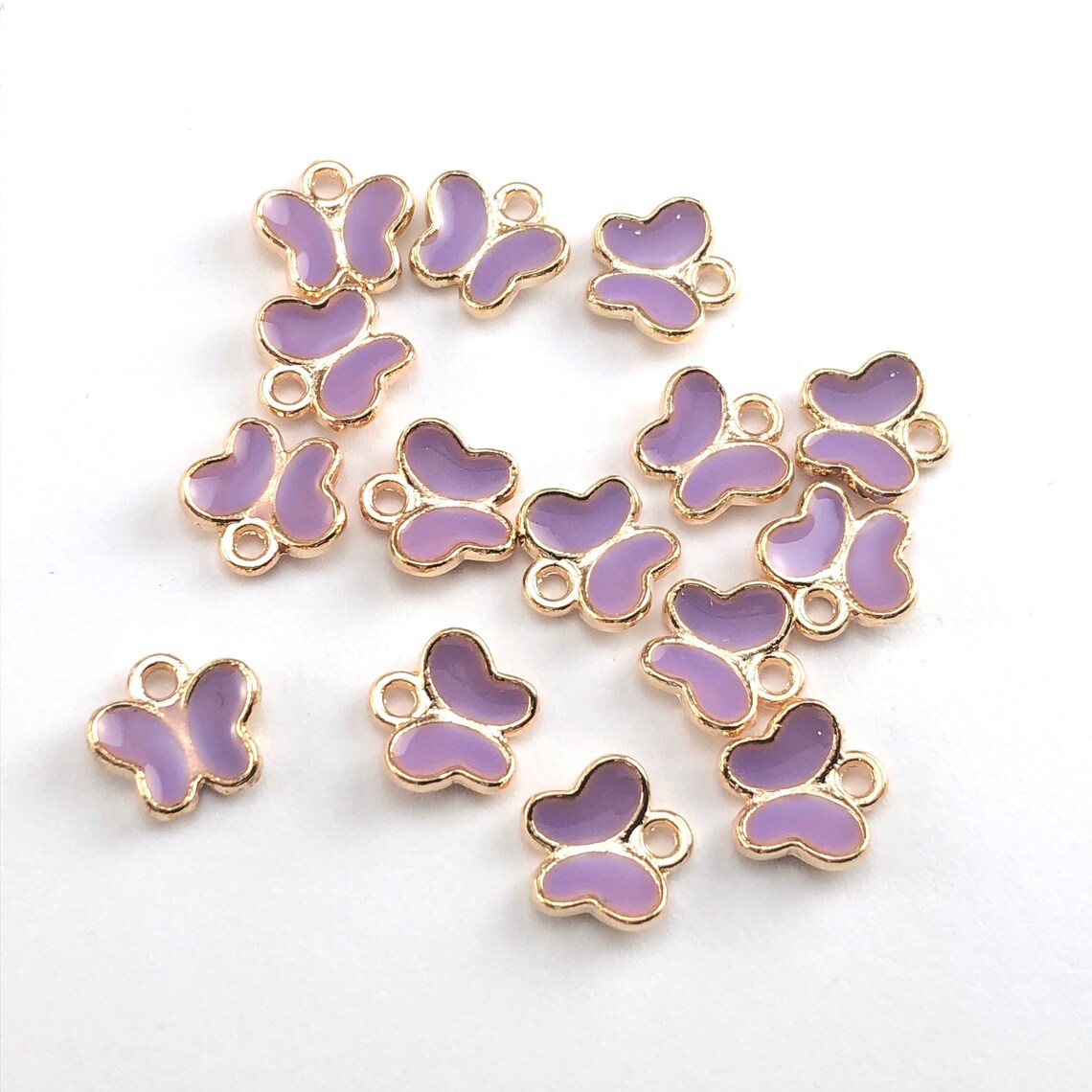 15/30pcs Enamel Purple Butterfly Charms for Jewelry Making - Etsy