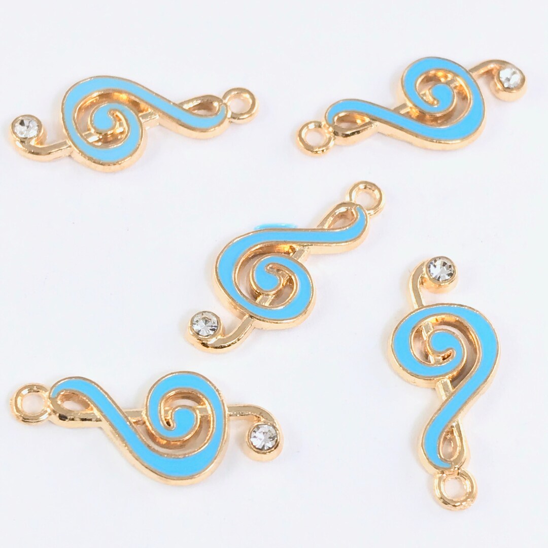 5/10pcs Enamel Blue Musical Note Pendant Charms for Jewelry - Etsy UK