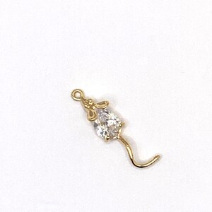 1/2pcs 18K Gold Glass Mouse Pendant Charms, Jewelry Making Supplies ...