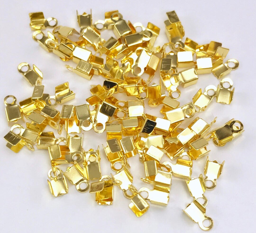 100/200pcs 3mm Cord End Crimp Clasps, 4x8mm - FIN1021 - Etsy